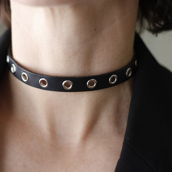 Leather Choker - Etsy