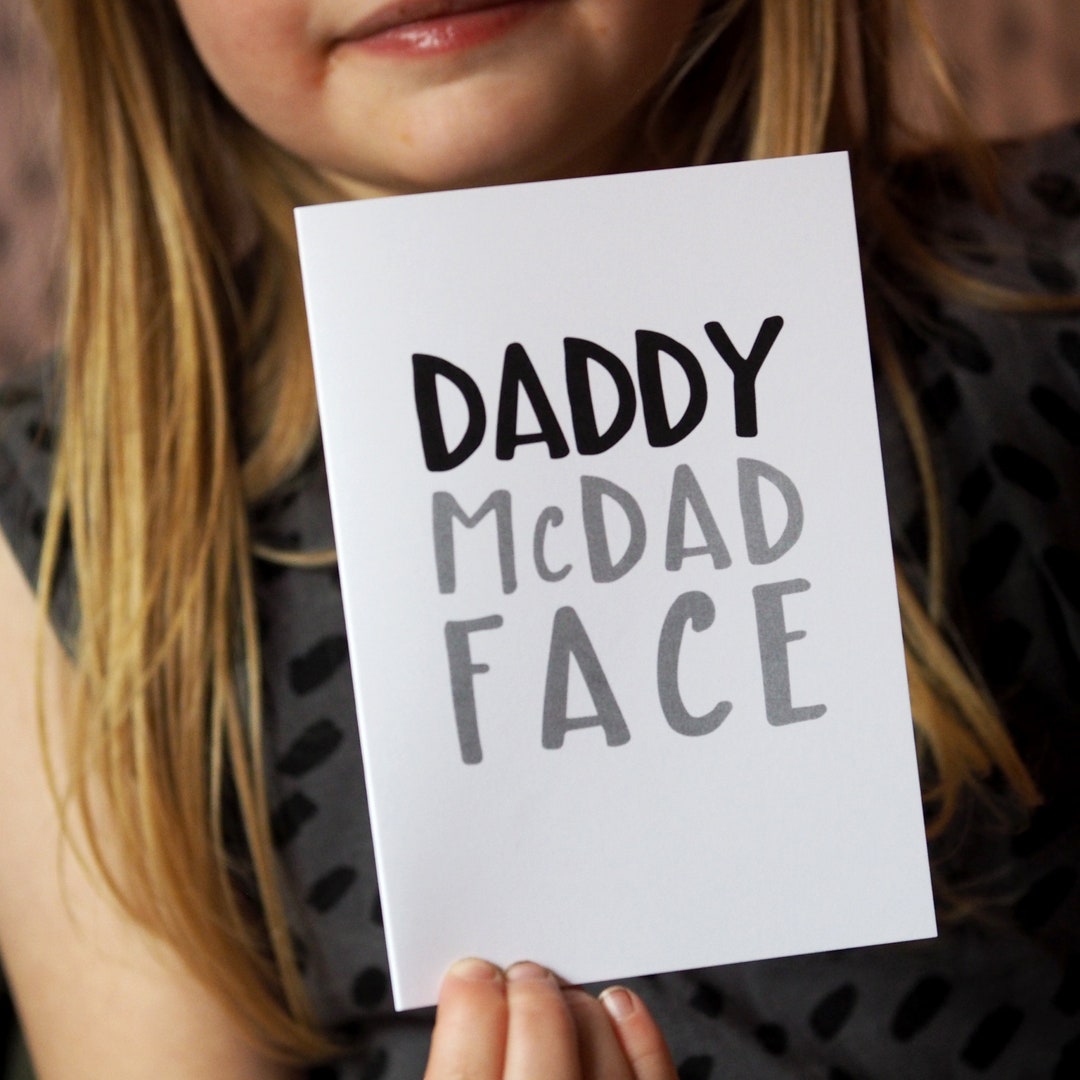 Daddy Mc Dad Face Card Fathers Day Card Card for Dad Dad Card Dad ...