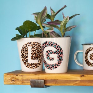 Leopard Print Initial Plant Pot Available in 3 Colour Ways - Etsy