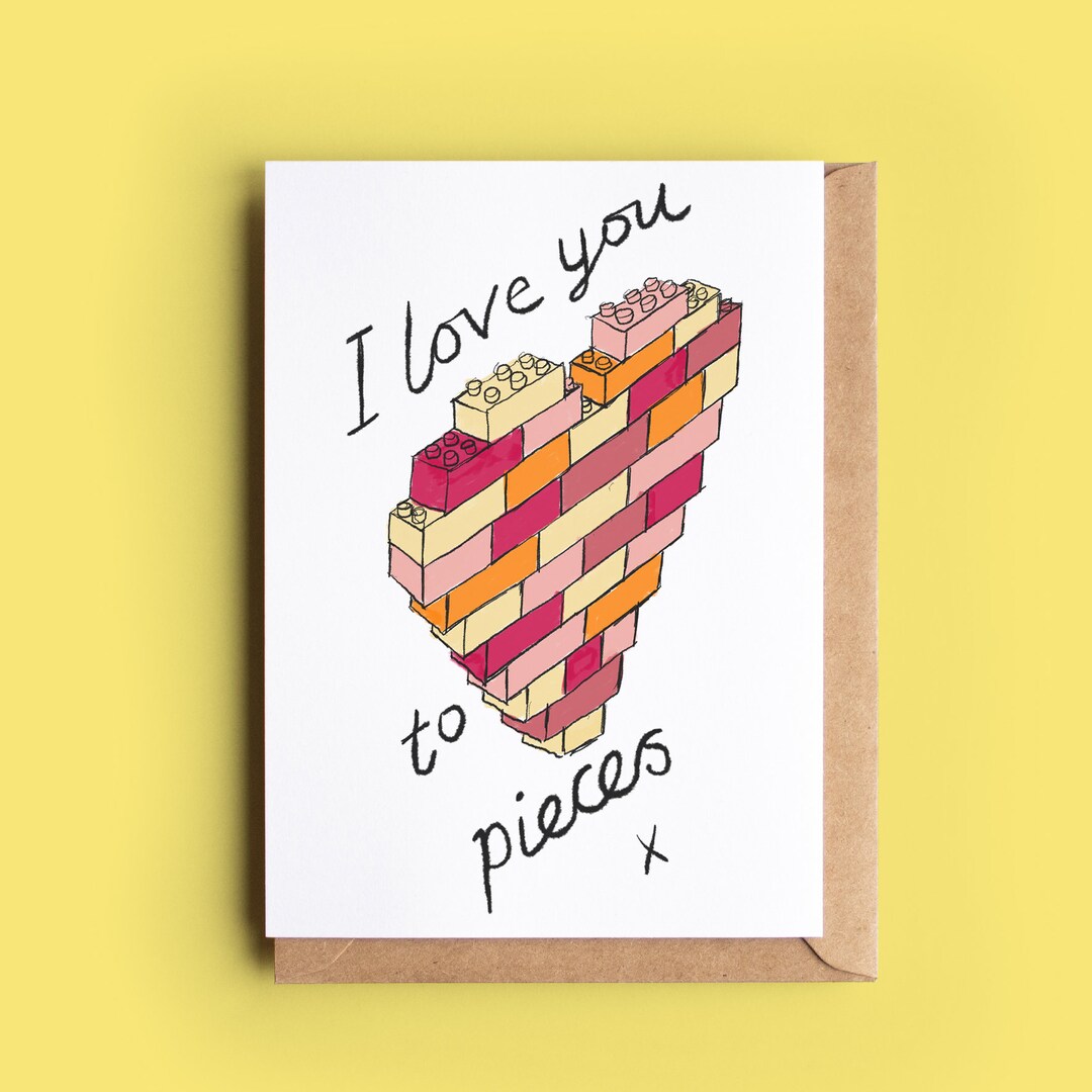 Witty "i Love You to Pieces" Lego Heart Card. Ideal for Your Boyfriend ...