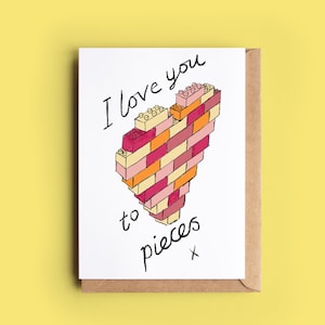 Witty "i Love You to Pieces" Lego Heart Card. Ideal for Your Boyfriend ...