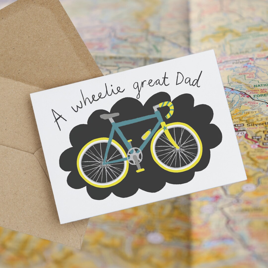 Wheelie Great Dad Card - Fathers Day Card - Card for Dad / Daddy ...