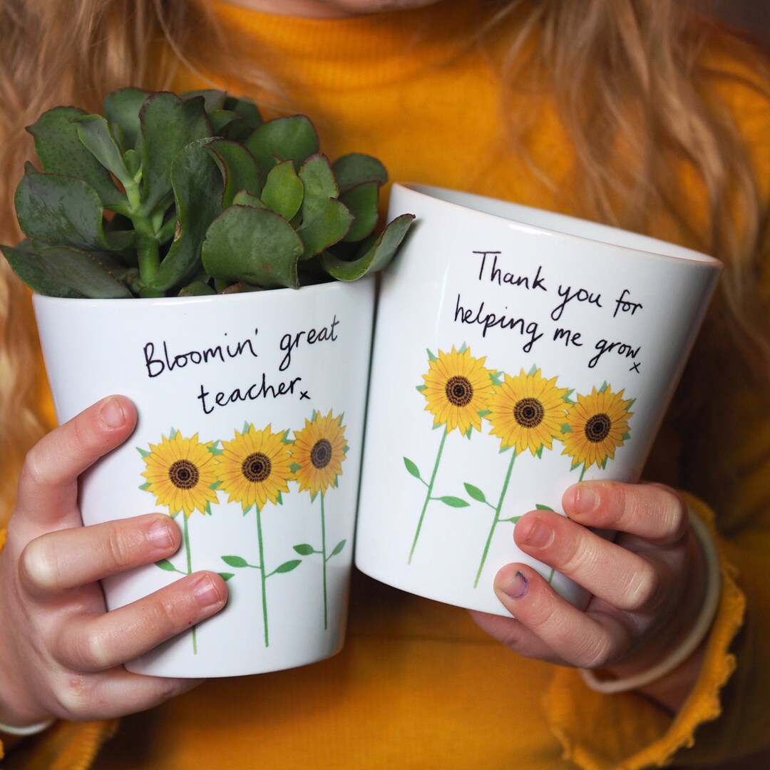 TEACHER 'bloomin' Great' Plant Pot Sunflowers Grow Your Own Gift Thank ...