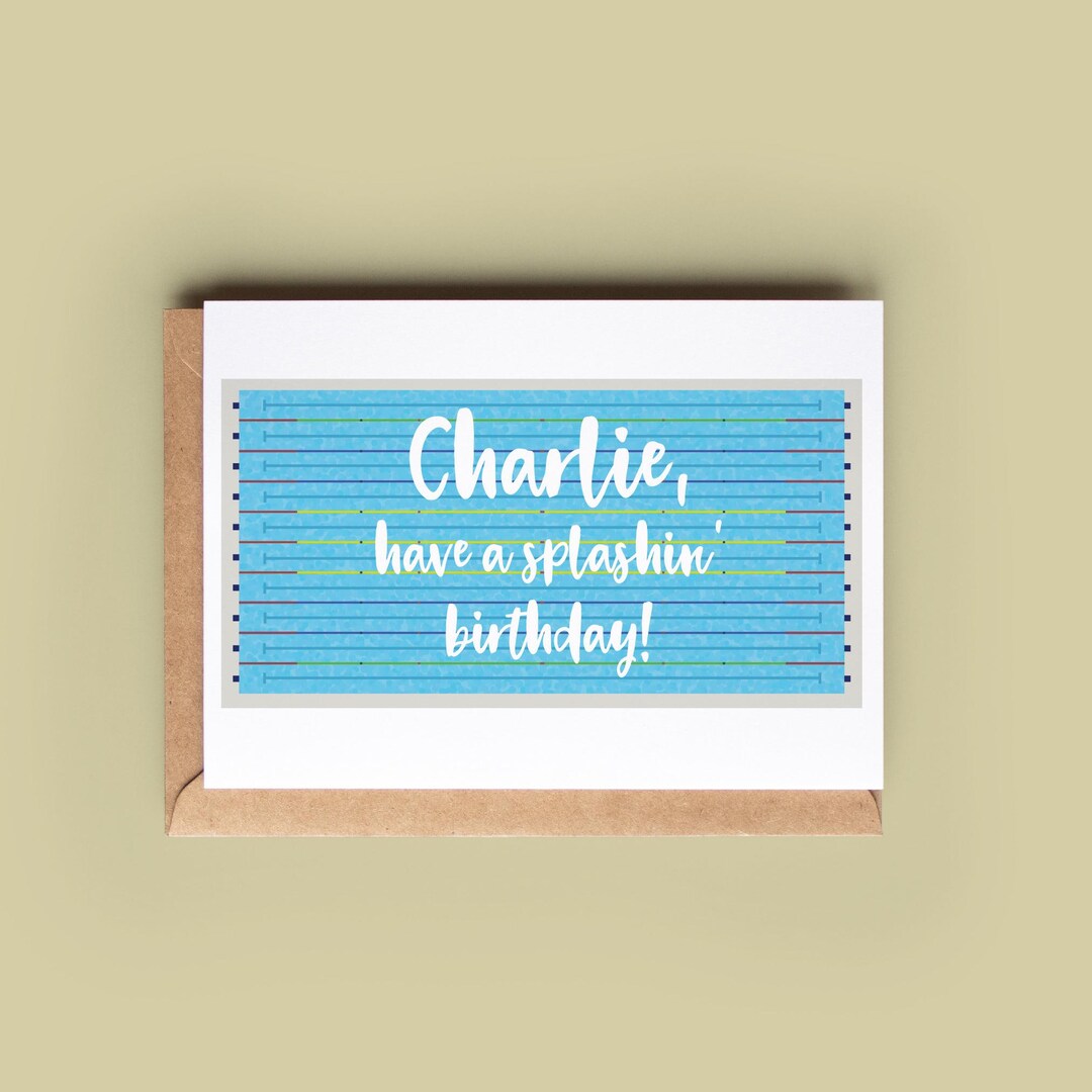 Personalised SWIMMERS Birthday Card have a SPLASHIN' Birthday Swimming ...