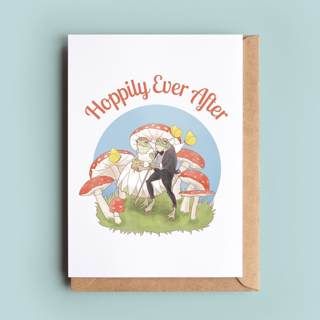 Frog Wedding Card: Hoppily Ever After - Funny Engagement Card - Etsy UK