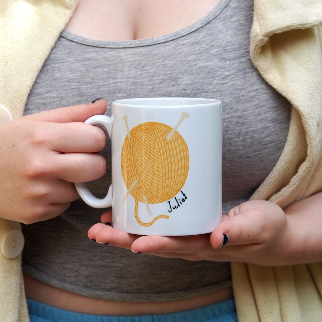 Personalized Knitting Mug: Ball of Wool Gift for Knitters - Etsy UK