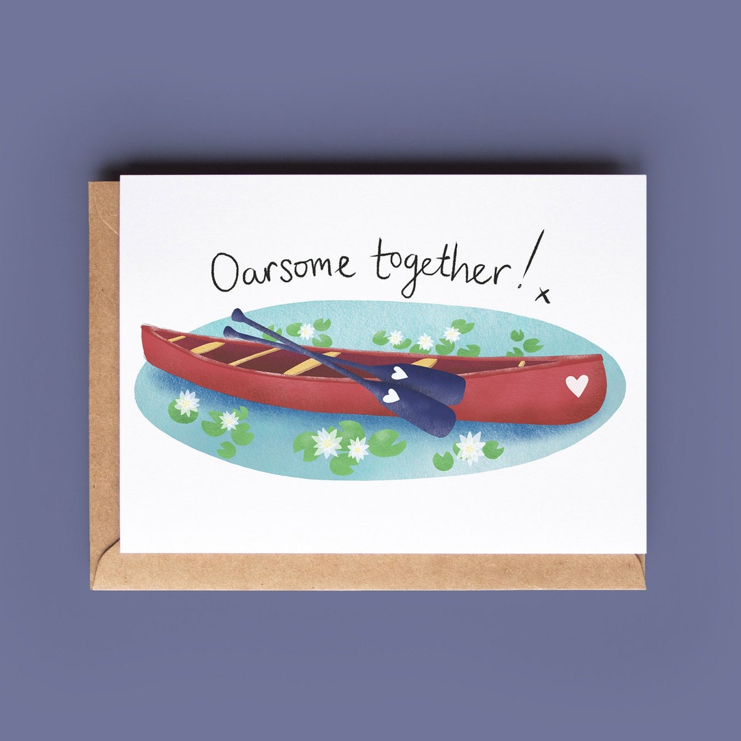 Canoe Anniversary Card: Oarsome Valentine's Day Card - Etsy