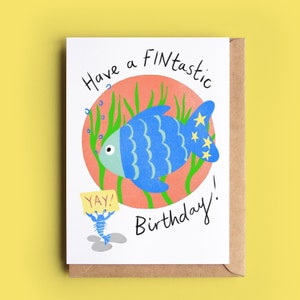Funny Fish Birthday Card Fish Pun Card Underwater Marine - Etsy