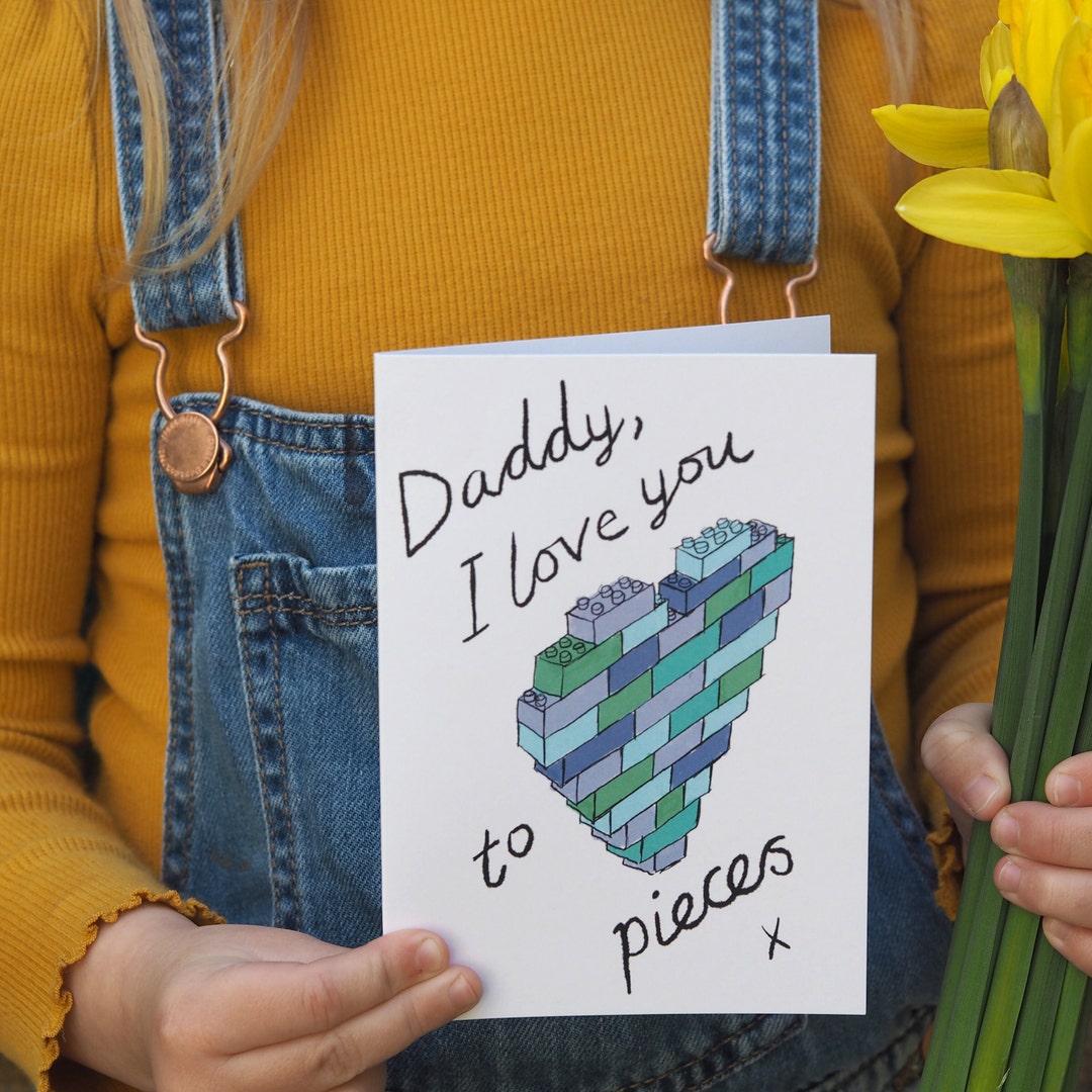 I Love You to Pieces Lego Heart Card for Dad or Daddy - Father's Day ...