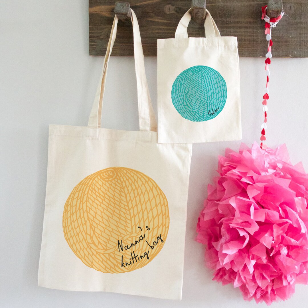 Personalised Knitting Bag 'BALL OF WOOL' Add Any - Etsy UK