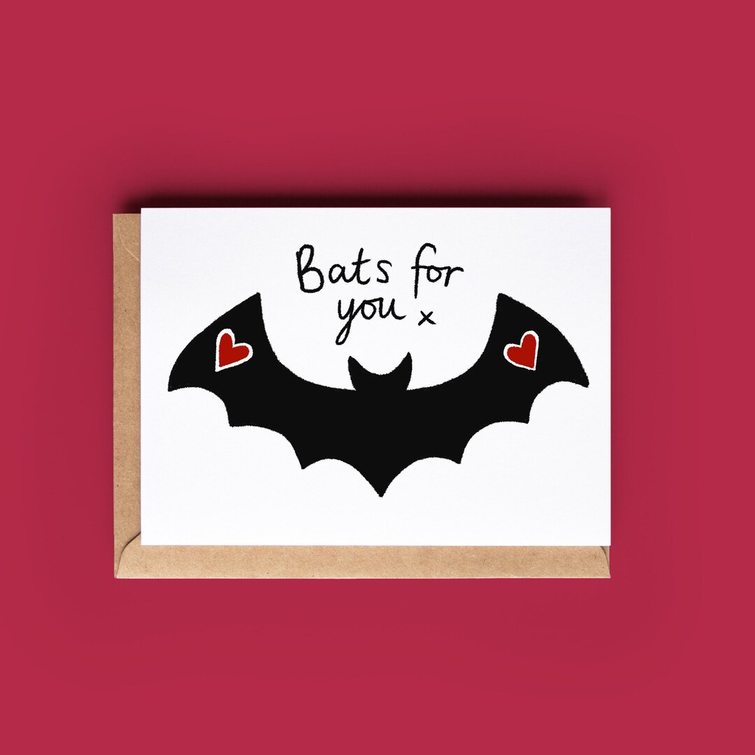 Bats for you Funny Valentine Card - playful bat design card for any ...