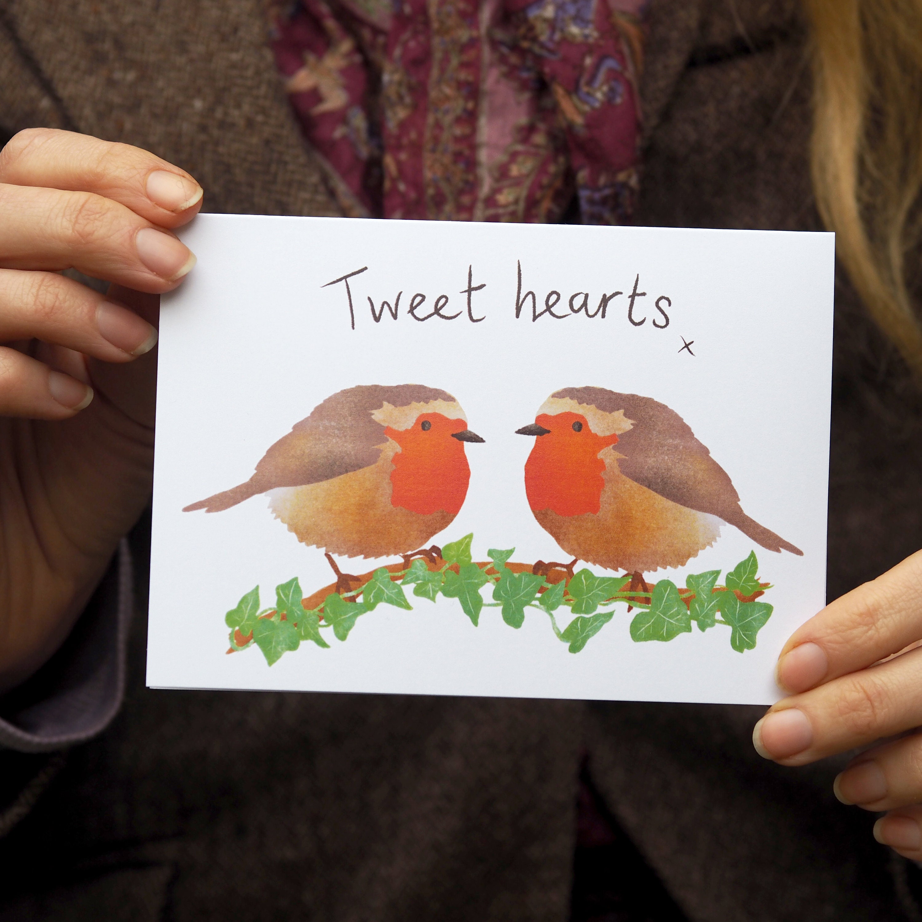 Robin Valentine Card or Anniversary Card 'tweet Hearts - Etsy UK