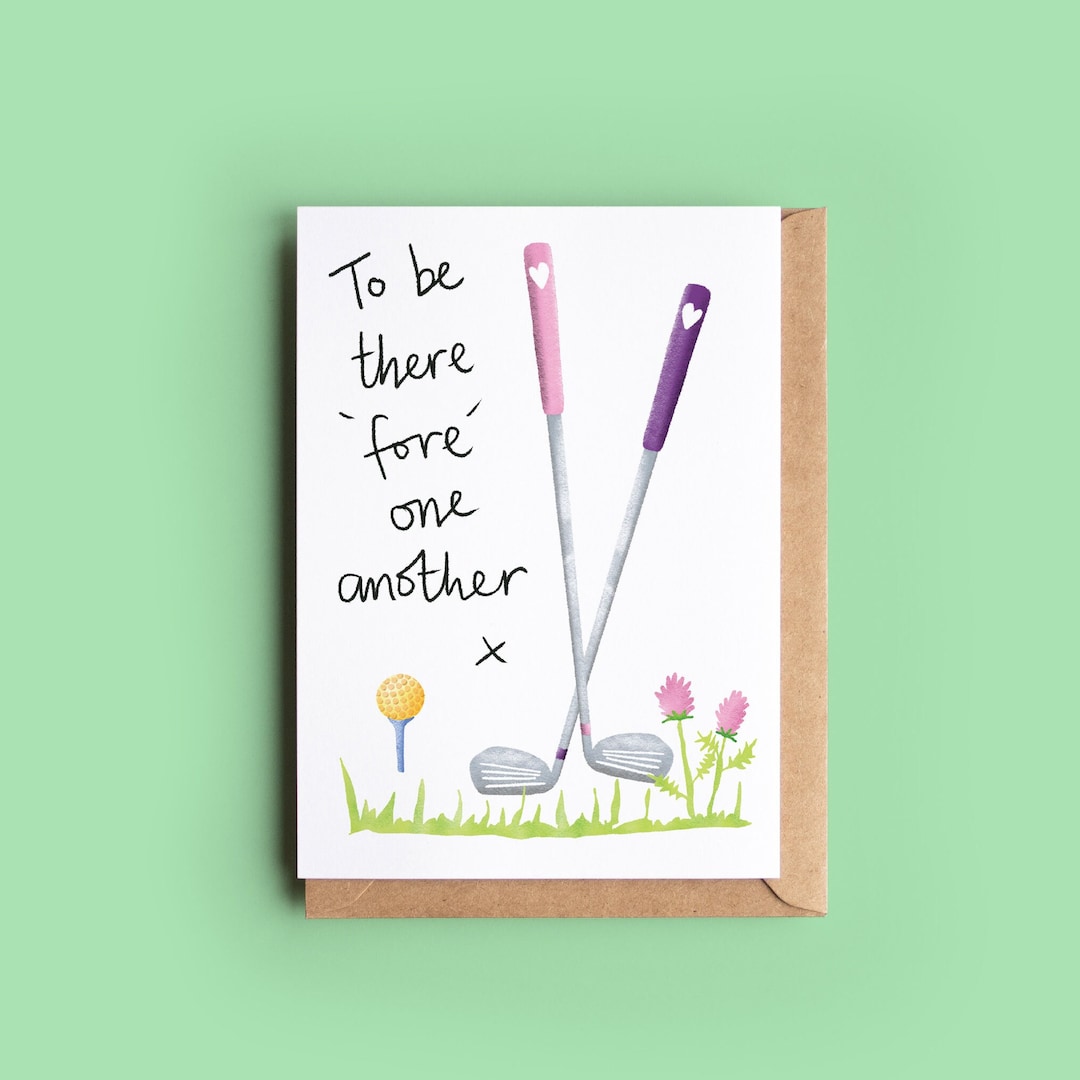 Funny Golfer Wedding Card fore One Another Golf Anniversary Card ...