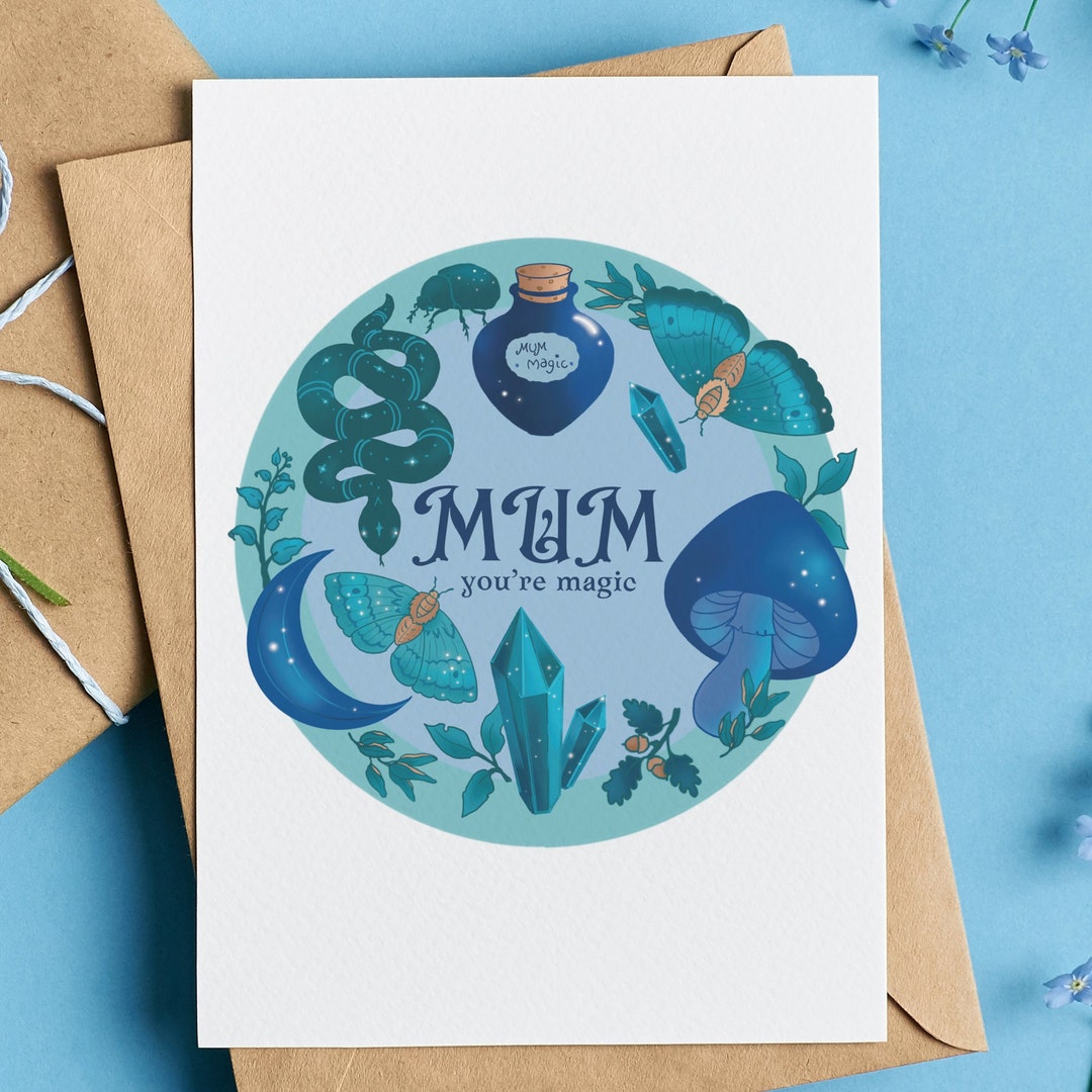 MUM You're Magic Circle Card Mother's Day Card Birthday Card for Mum ...