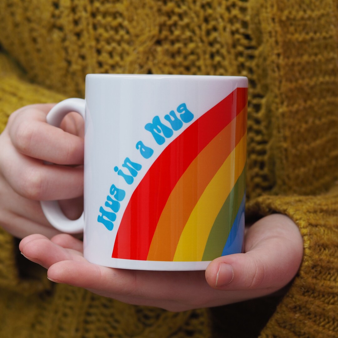 Hug in a Mug Retro Rainbow Mug With Option to Add Hot Chocolate Sachet ...