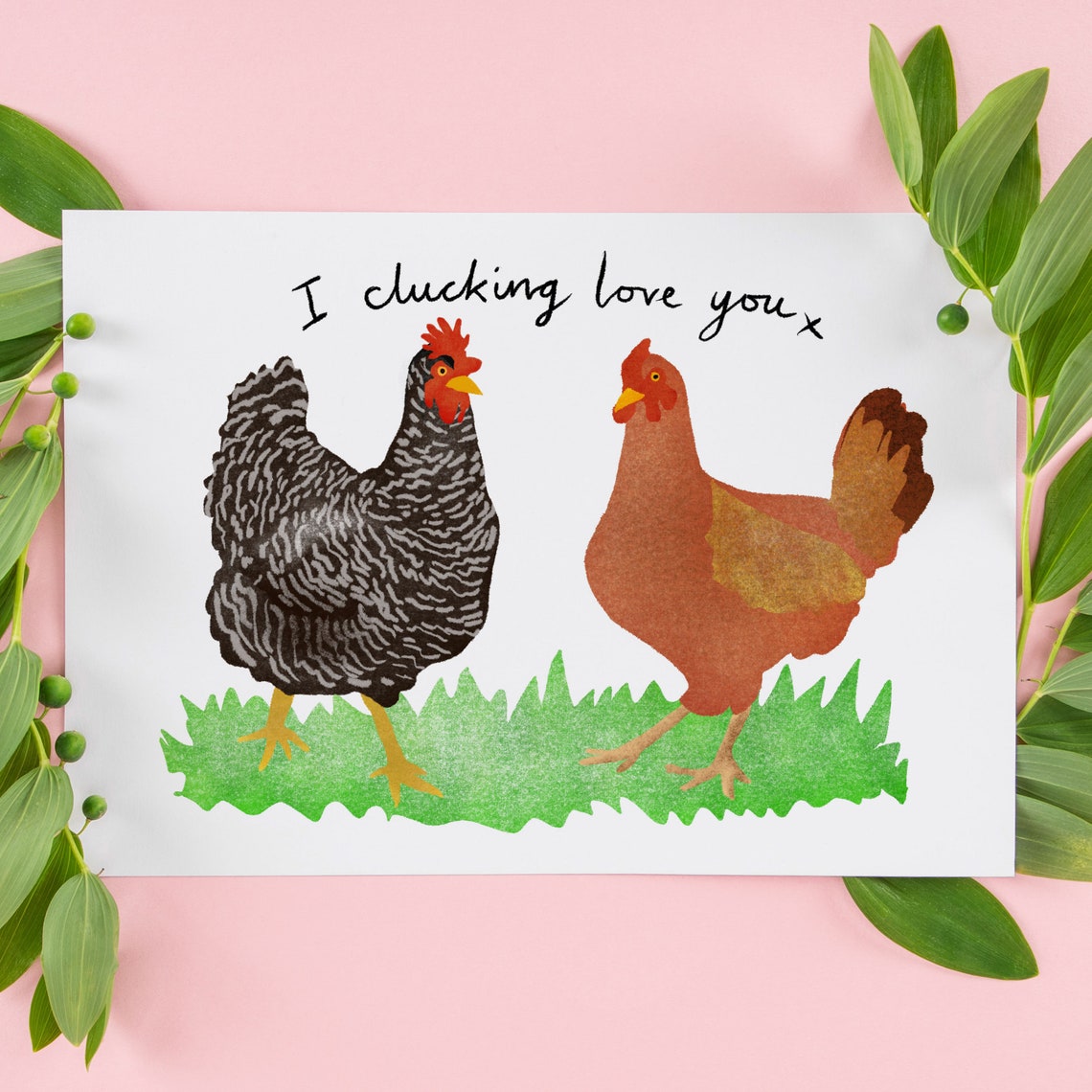 Chickens 'I Clucking Love You' Valentine Card or - Etsy UK