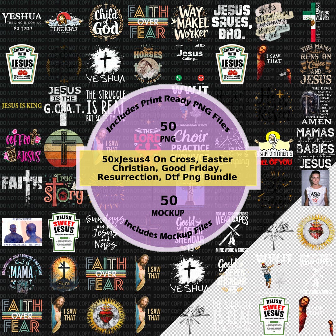 50x Jesus 4 on Cross, Easter Christian, Good Friday, Resurrection, Dtf ...