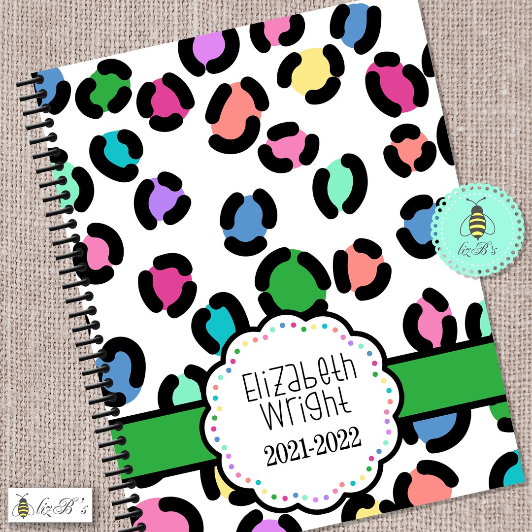 Kelley Green Cow Print Teacher Planner//animal Print Teacher Planner ...