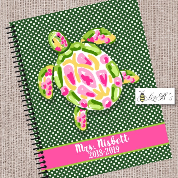 Preppy Sea Turtle Planner//Sea Turtle Teacher Planner// | Etsy