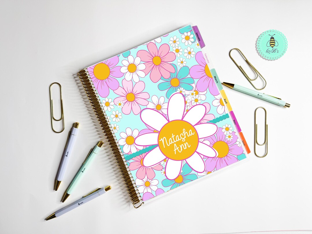 2025 Personalized Daily Planner in Retro Daisy | Choose Your Start ...