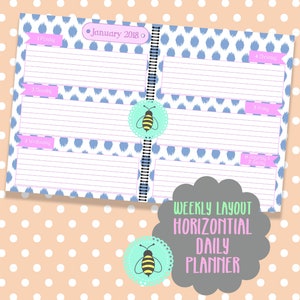 Teal Floral Ombre Planner//daily Planner W/appointment Times// Student ...