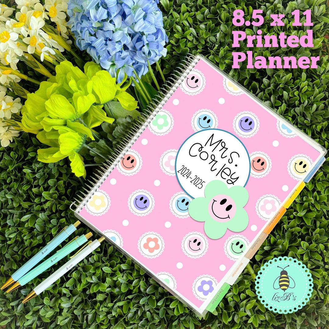 2025-2026 Teacher Lesson Planner in Pastel Smiley Face - Etsy Australia
