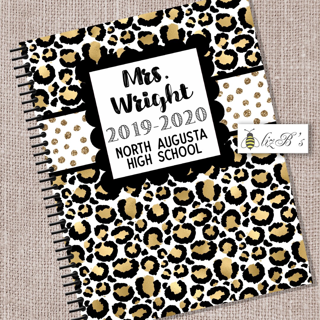 Gold Leopard Print Teacher Planner//animal Print Teacher Planner// Gold ...