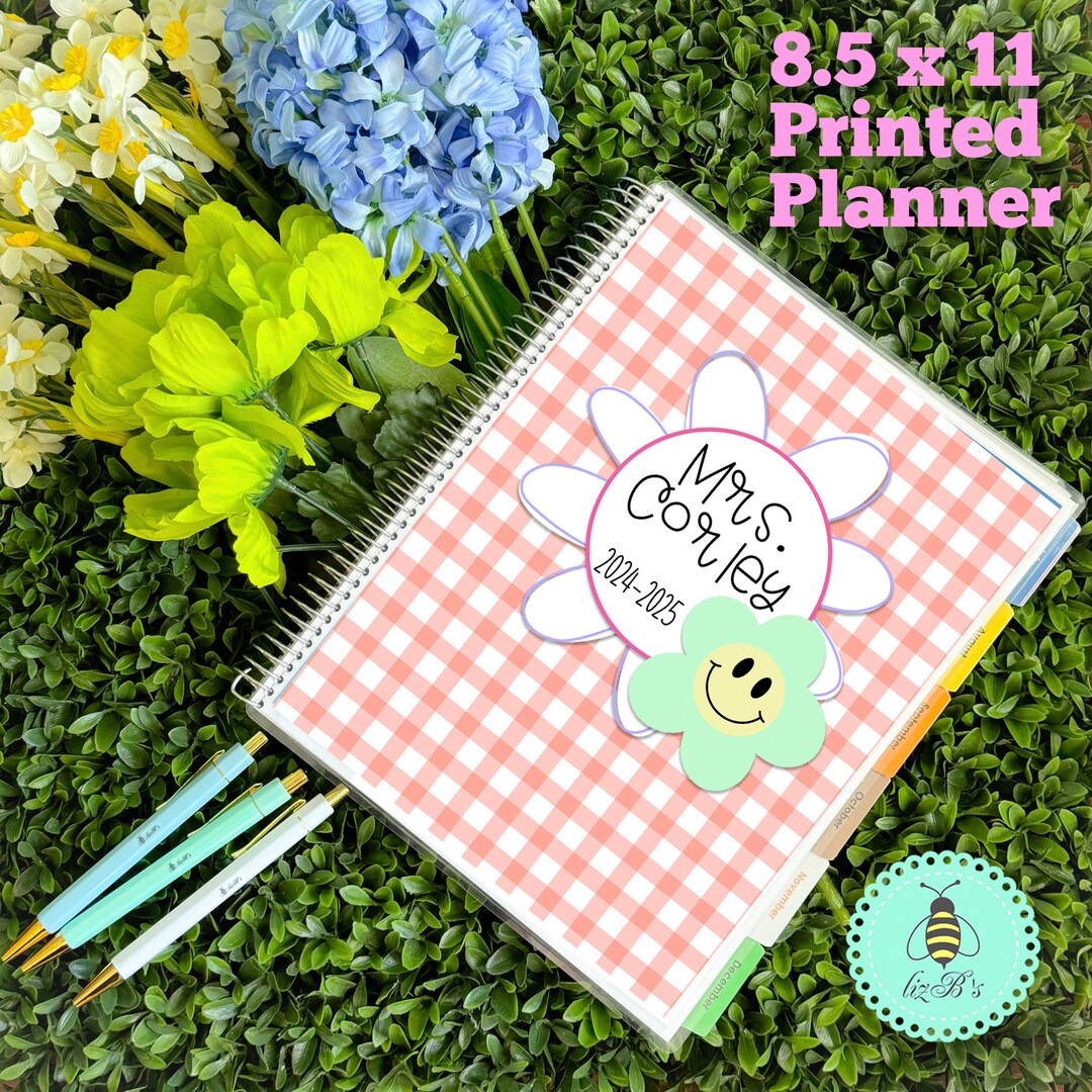 2024-2025 Teacher Lesson Planner in Pastel Smiley Face Teacher Plan ...
