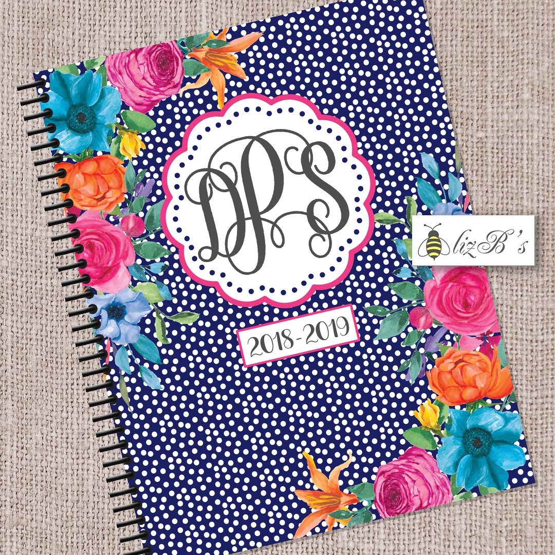 Fiesta Floral Teacher Planner// Navy and Hot Pink Teacher Planner ...