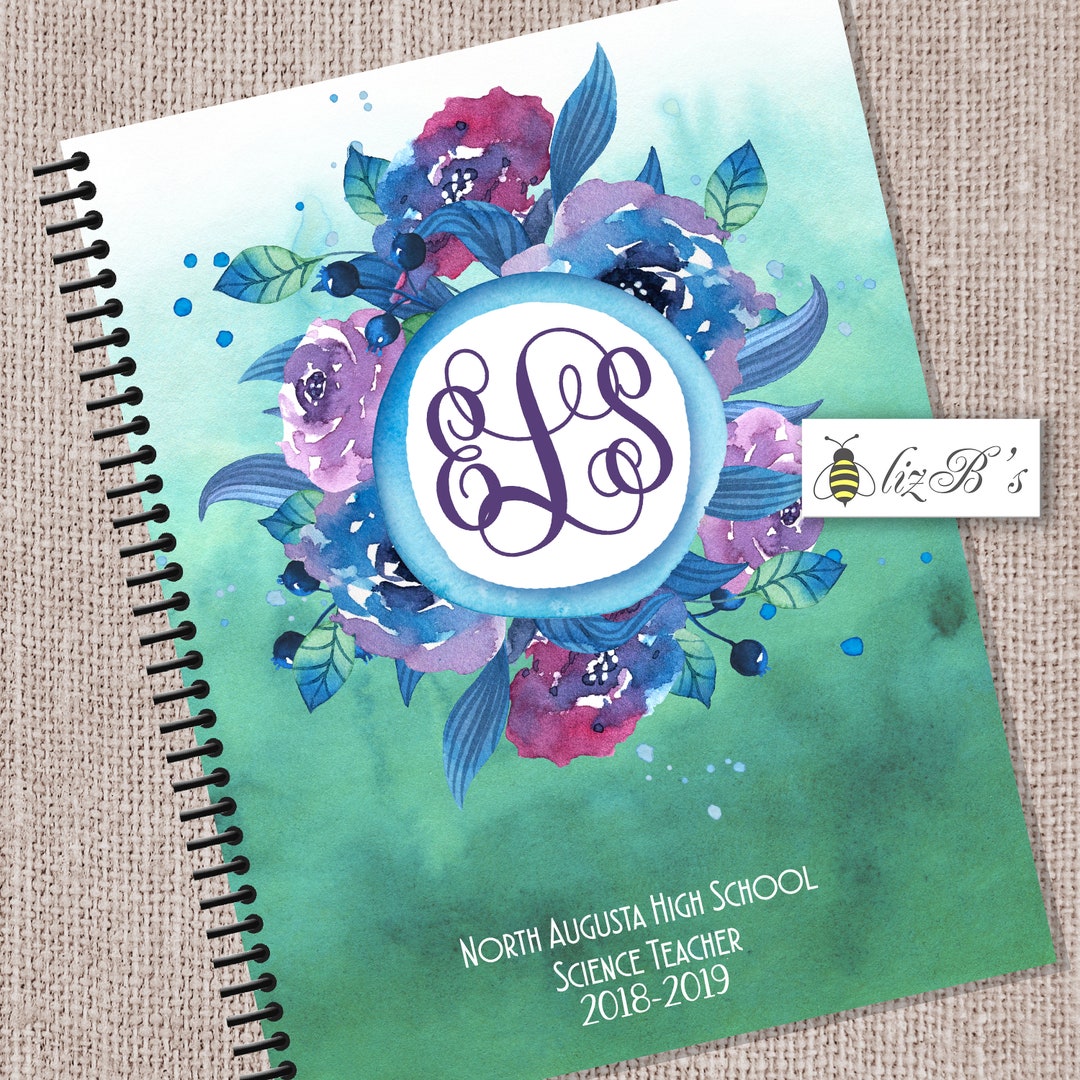 Teal Floral Ombre Planner//daily Planner W/appointment Times// Student ...