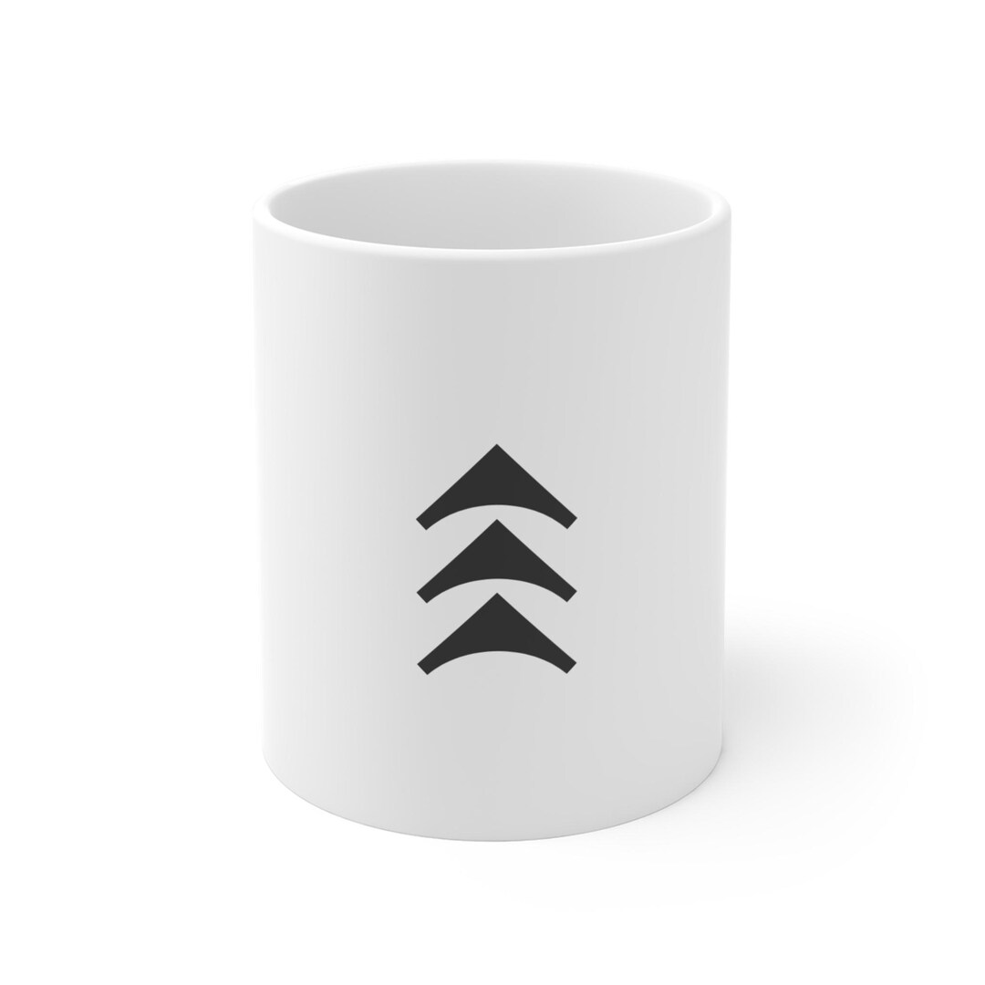 Minimal Ceramic Mug . Upward Arrow . 11 Oz White Mug - Etsy