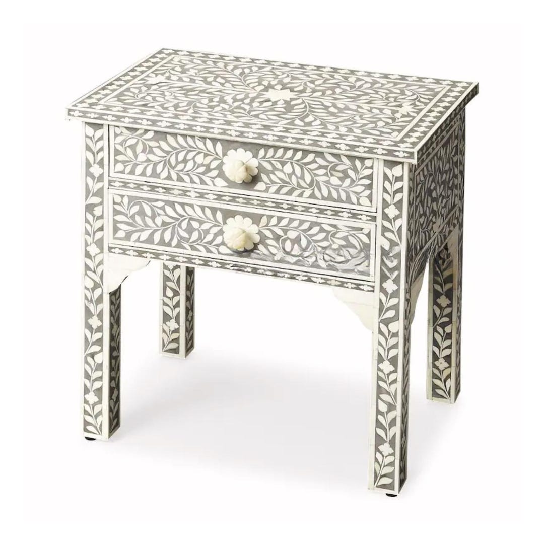 Handcrafted Wooden Bone Inlay Sidetable - Bedside - Nightstand - Etsy