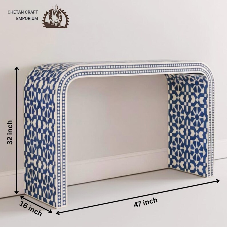 Handcrafted Wooden Bone Inlay Console/ Console Table / Desk / Study ...
