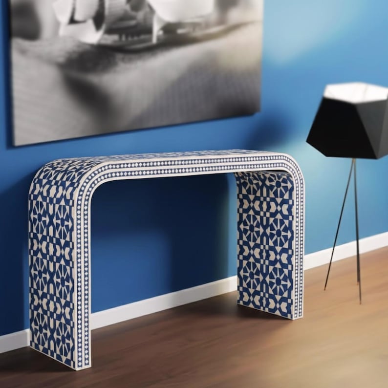 Handcrafted Wooden Bone Inlay Console/ Console Table / Desk / Study ...