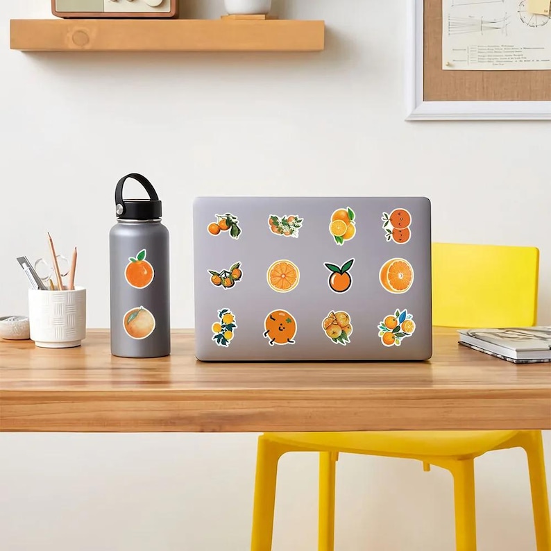 30/60 Orange Fruit Stickers Pack - Etsy