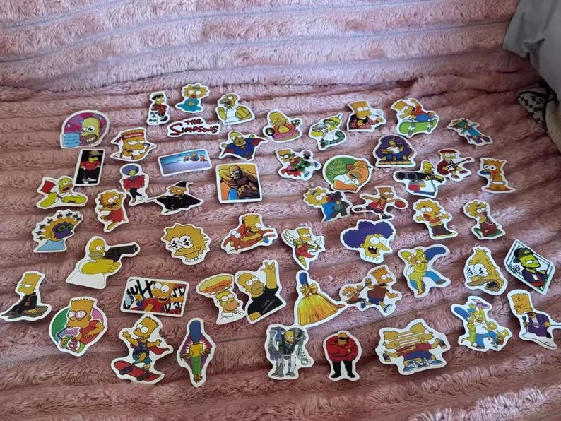 50 the Simpsons Stickers Pack | Cartoon Family - Etsy