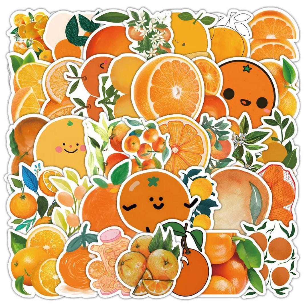 30 or 60 Orange Fruit Stickers Pack | Waterproof Vinyl - Etsy