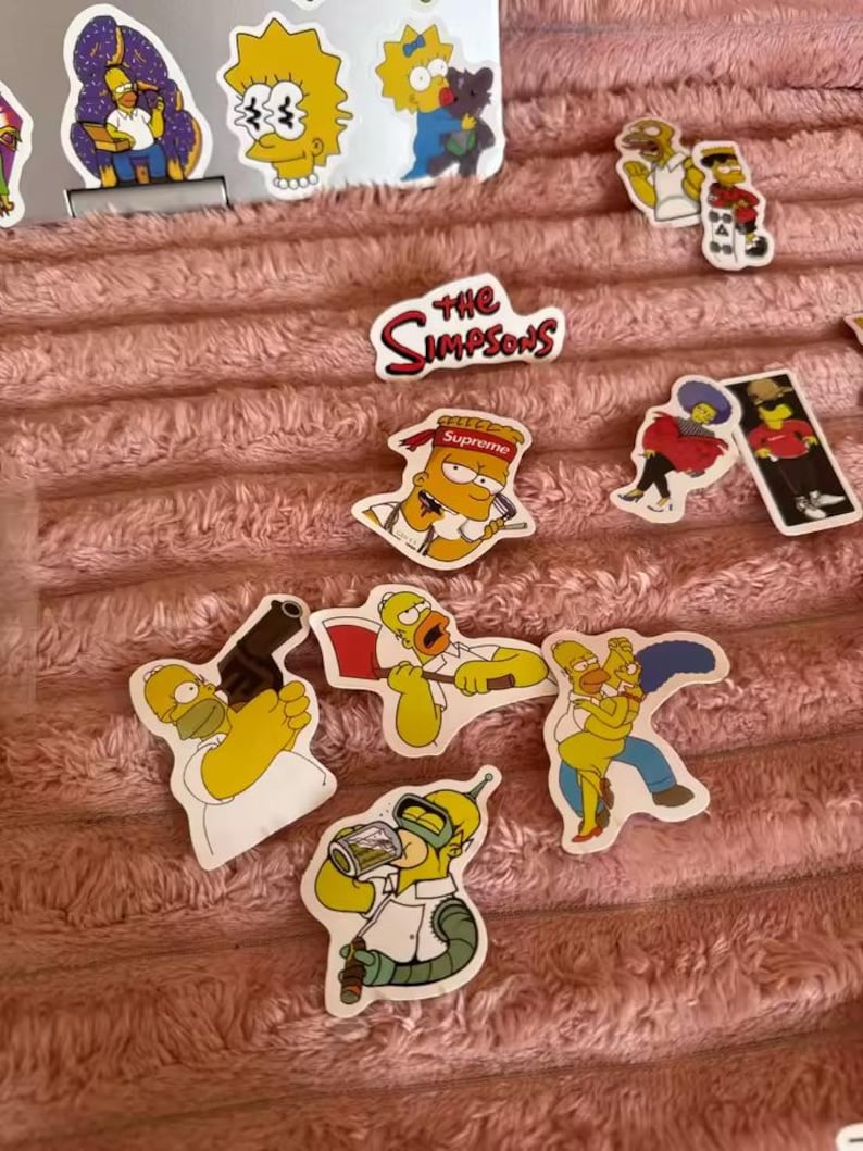 50 the Simpsons Stickers Pack | Cartoon Family - Etsy