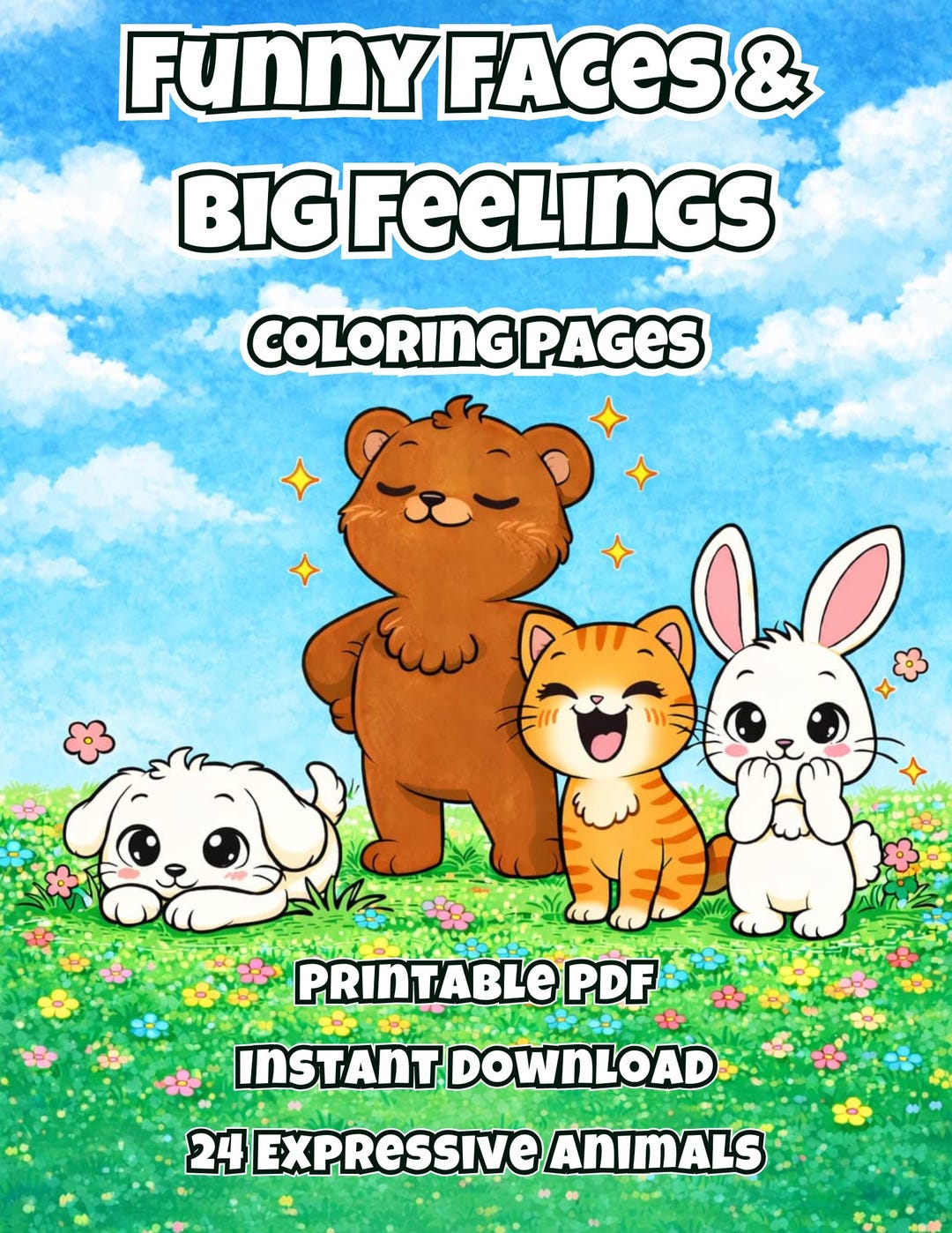 Animal Emotions Coloring Book | Funny Faces, Big Feelings (printable ...