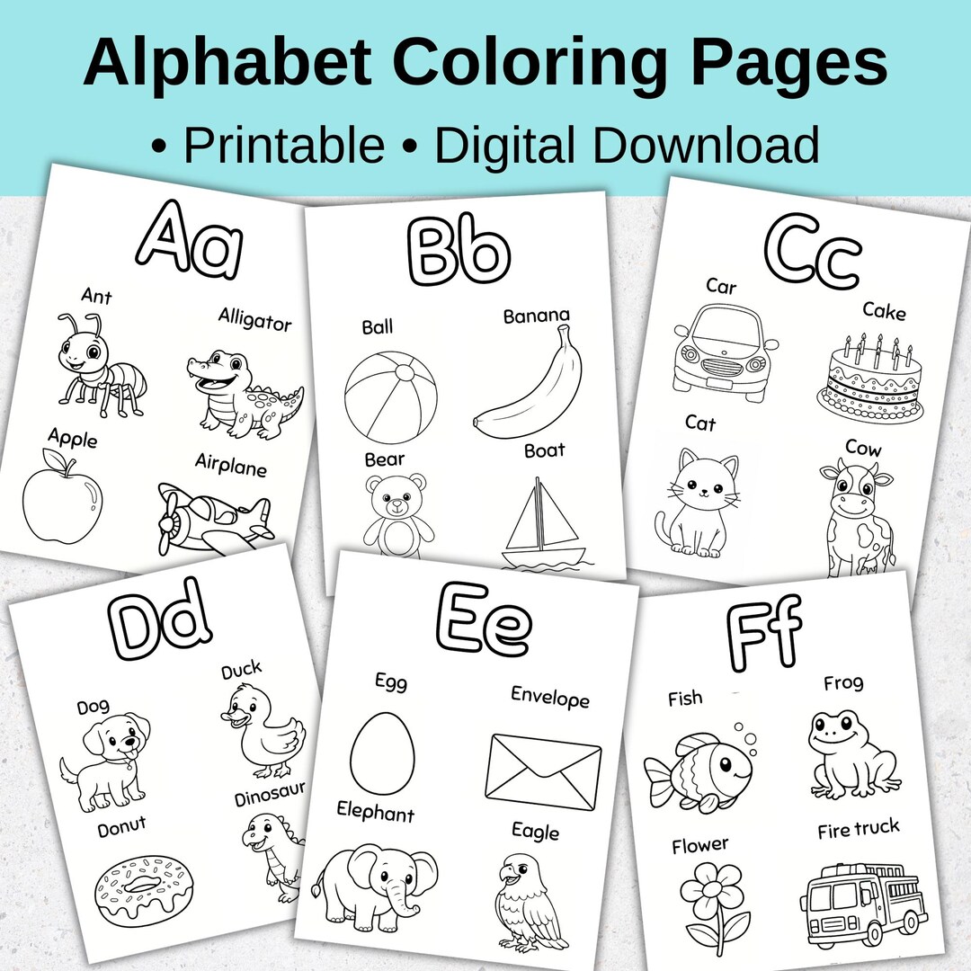Alphabet Coloring Pages A-Z, Letter Tracing Worksheets for Toddlers ...