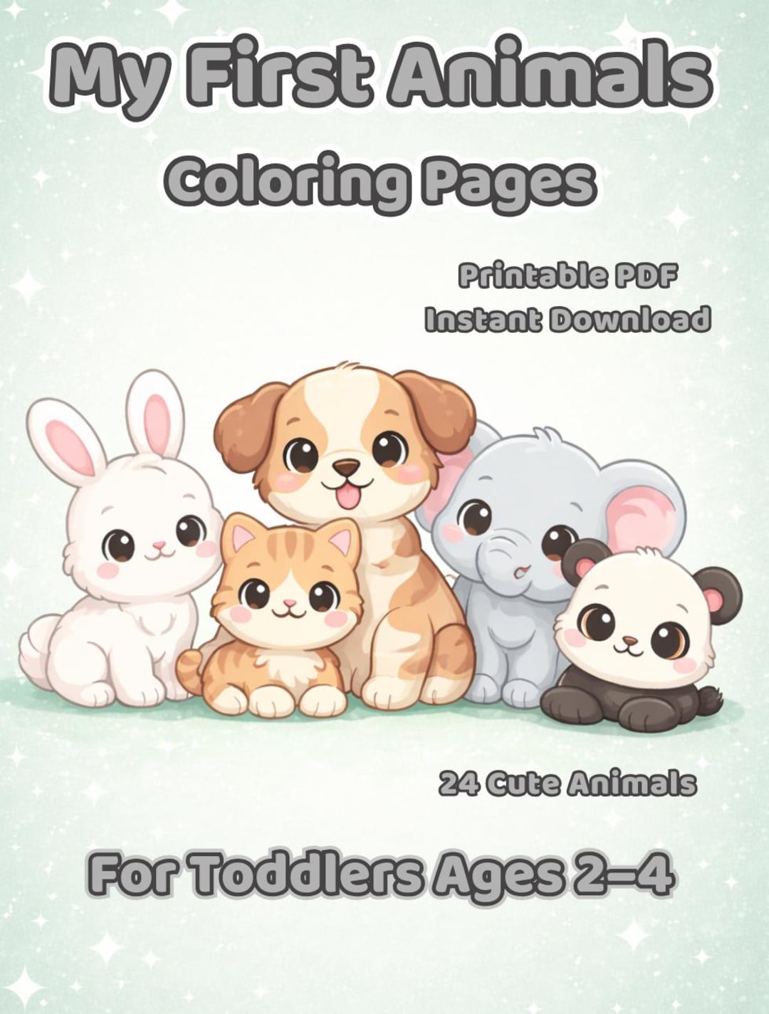 Animal Coloring Pages for Toddlers 2–4 – Simple Animals With Big Bold ...