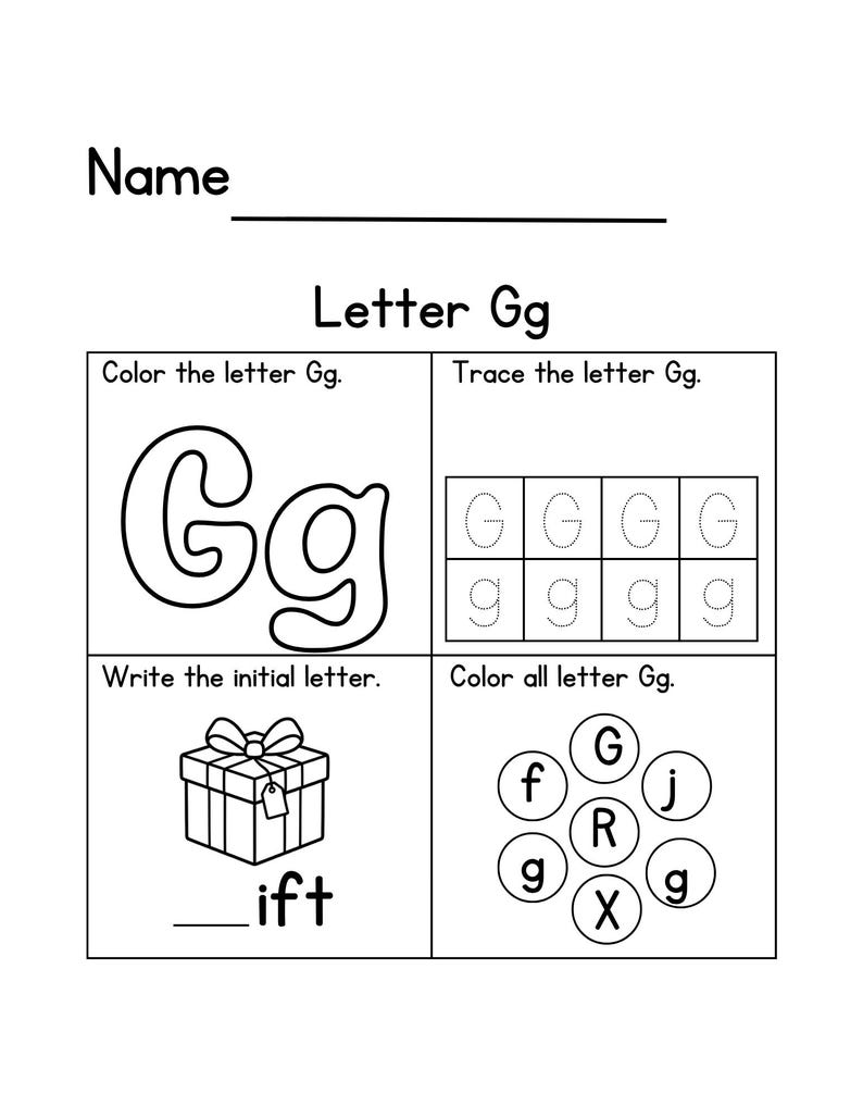 Letter Worksheets, Alphabet Tracing Activity Sheets, Preschool Alphabet ...