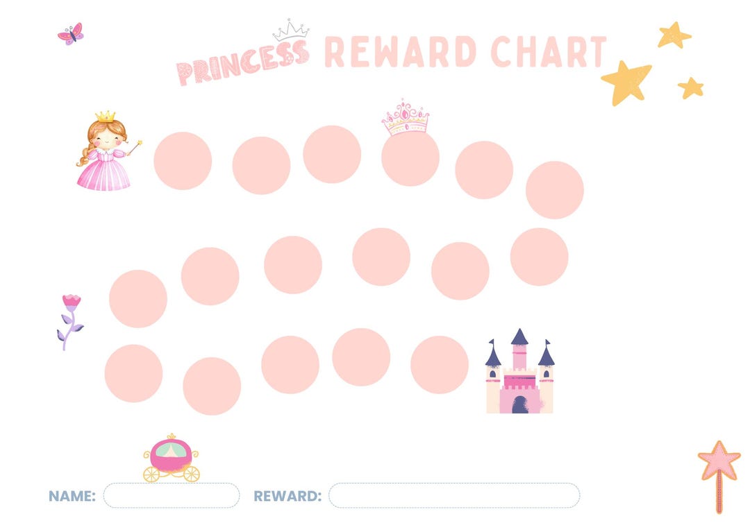 Stay in Bed Princess Chart for Kids| Sleep Reward Chart | Bedtime ...