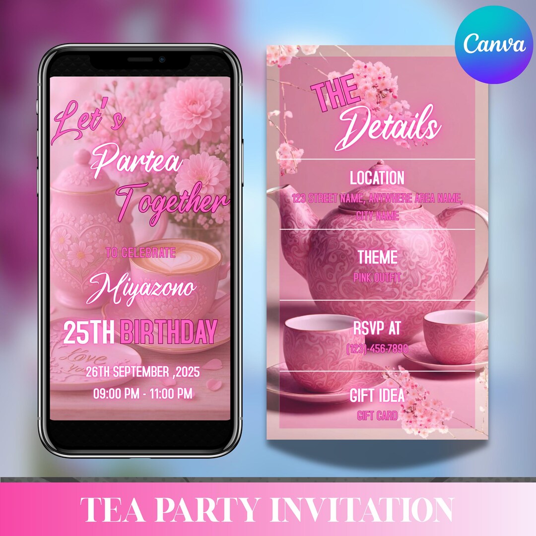 Animated Birthday Picnic Invitation, Pink Picnic Party Evite, Editable ...