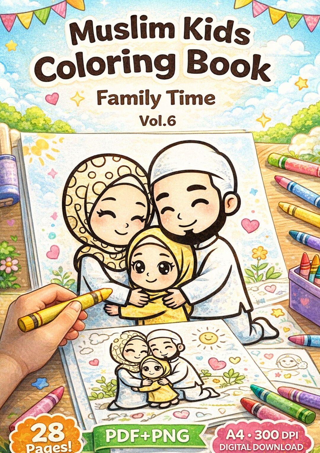 Muslim Kids Coloring Book – Family Time Vol.6 | Islamic Coloring Pages ...