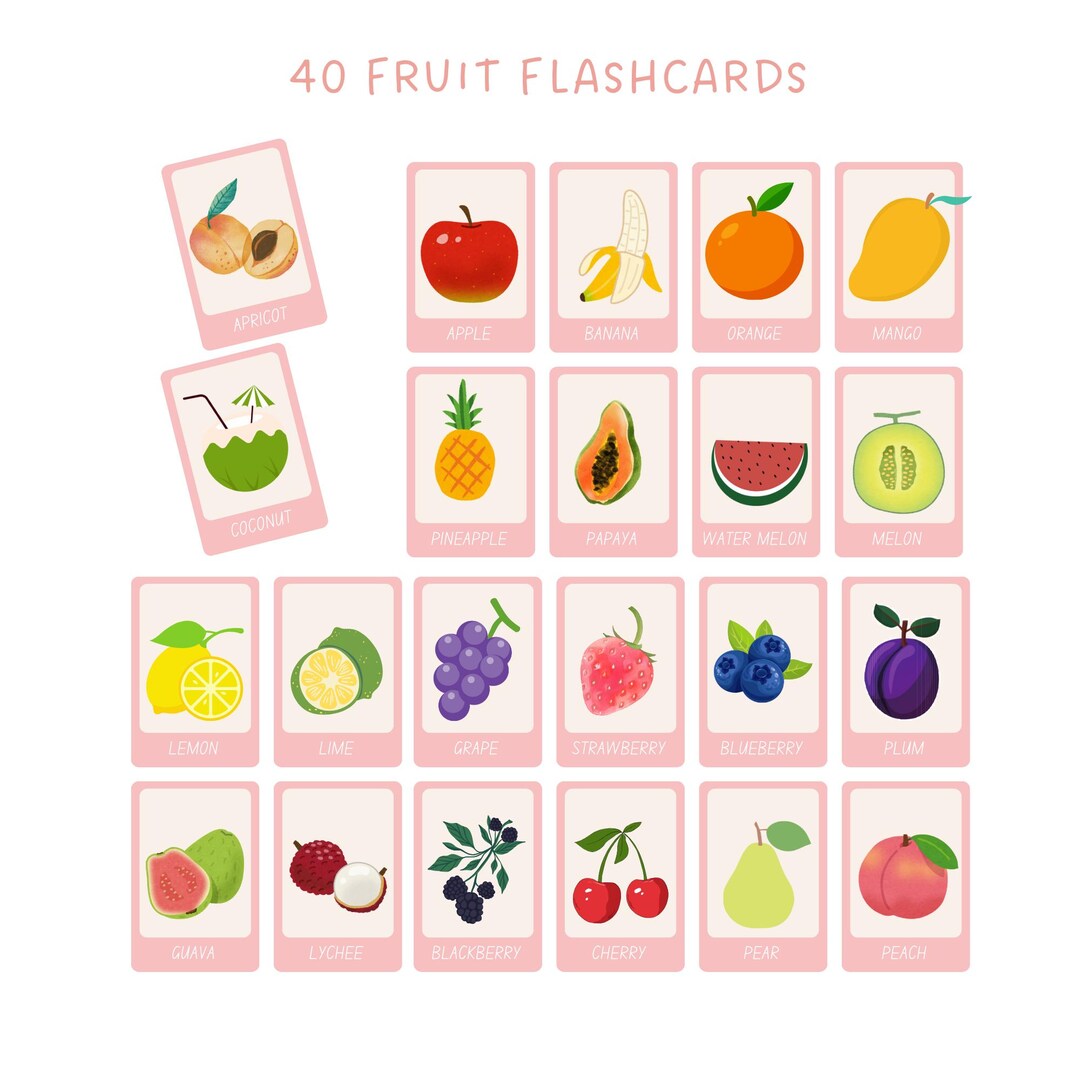 Fruits Flashcards for Kids | English Vocabulary Cards | Printable ...