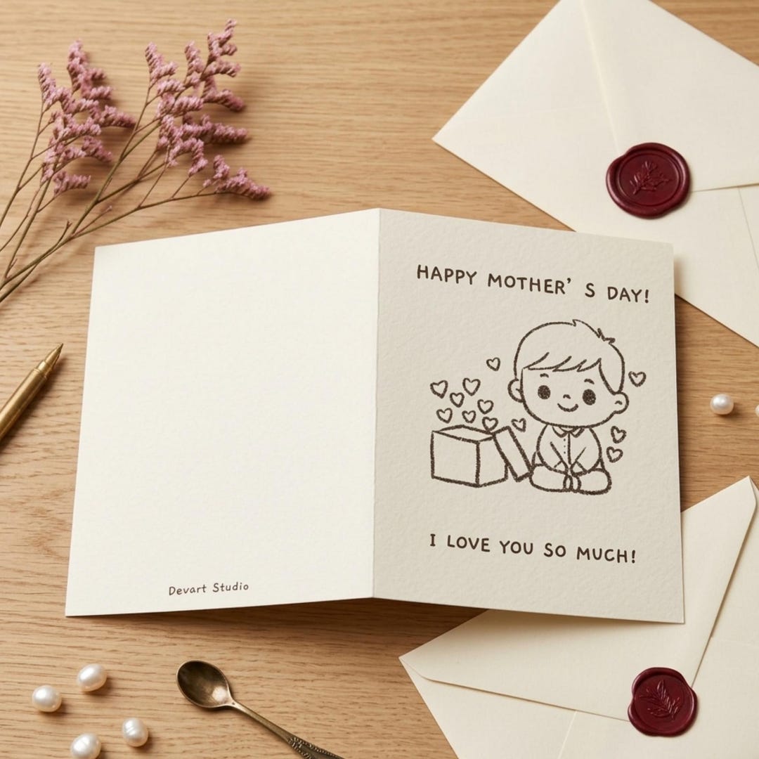 Kids Mother's Day Card | Printable Greeting Card From Children (A4/US ...