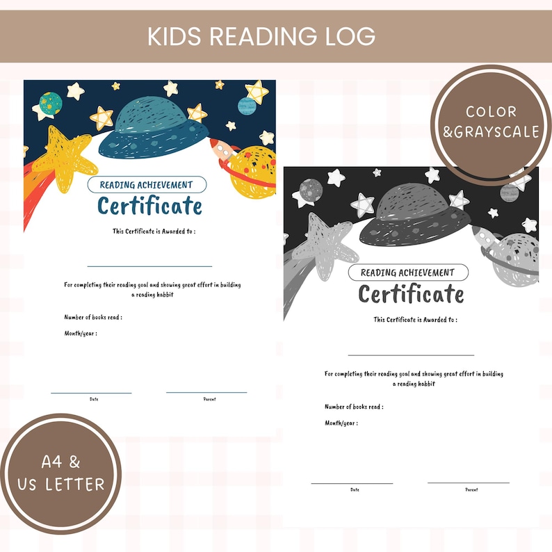 Kids Reading Log Printable | Book Review, Reward Chart & Certificate ...