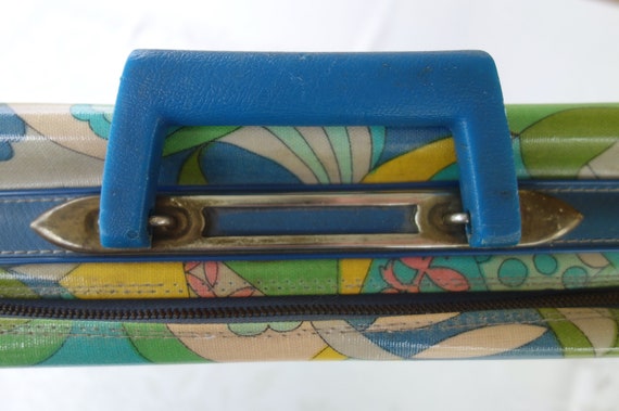 Vintage mod vinyl suitcase Japan 1960s 1970s bright g… - Gem