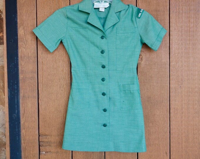Vintage Girl Scout Uniform Size 5 1960s Collectible Shamrock Green